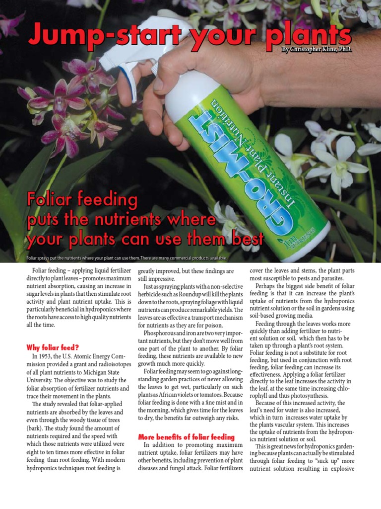 Foliar Sprays | Hydroponics | Fertilizer