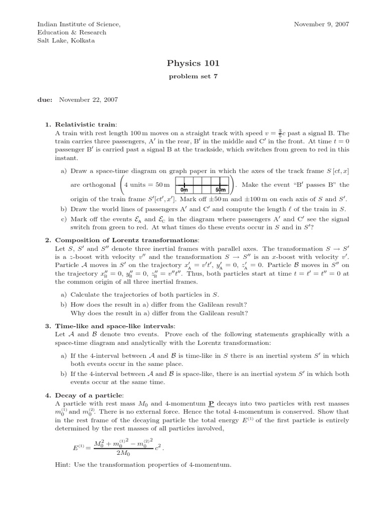 Relativityproblems PDF | PDF | Spacetime | Scientific Theories