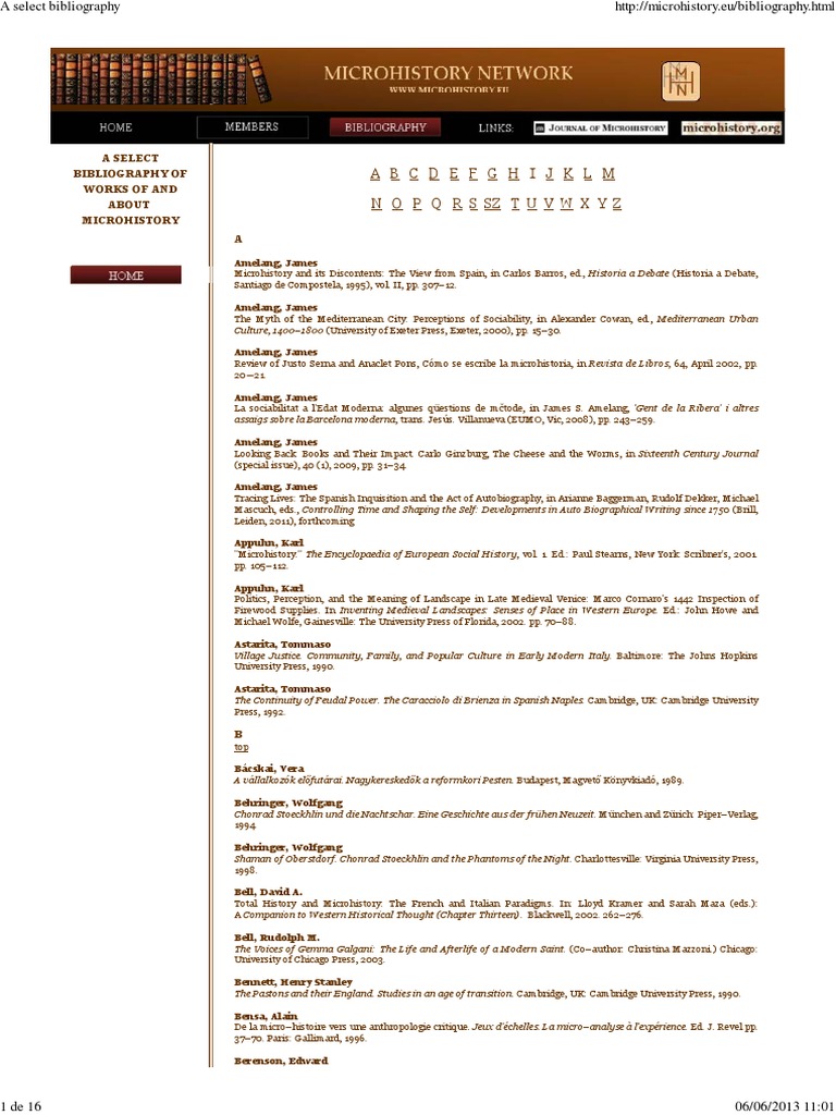 Microhistory Bibliography | PDF | Politics | Social Science