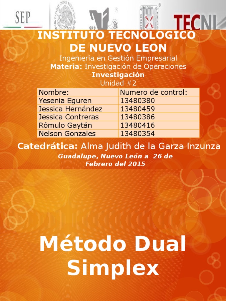 Método Dual Simplex | PDF | Vino | Programación lineal