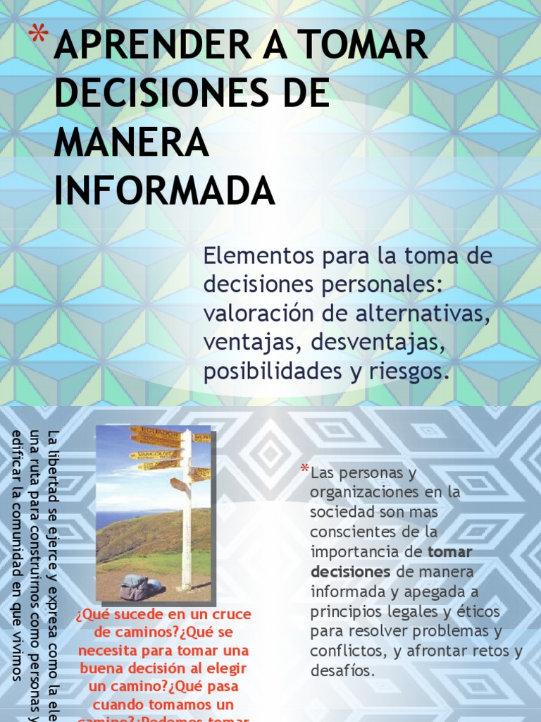 Aprender a Tomar Decisiones de Manera Informada