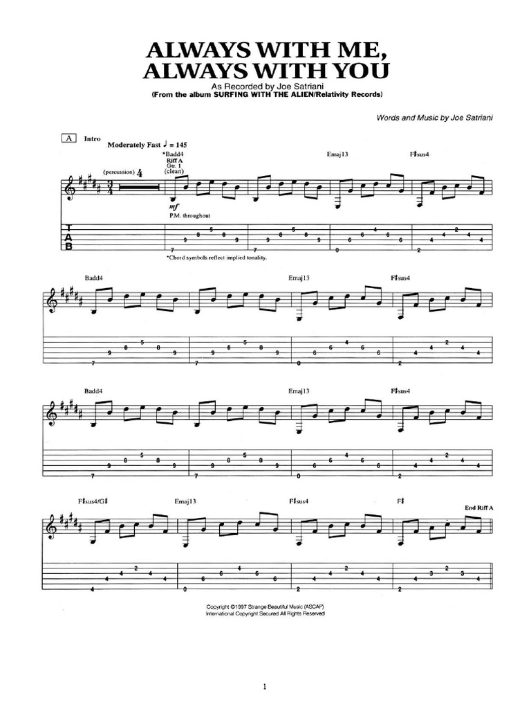 Always With Me Always With You | PDF | Elements Of Music | Musical ...