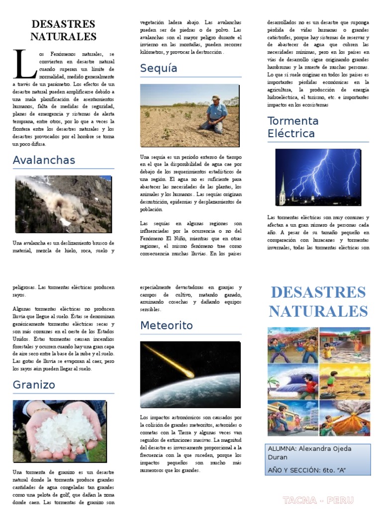 Triptico - Desastres Naturales | PDF | Desastres naturales | Tormenta Triptico - Desastres Naturales | PDF | Desastres naturales | Tormenta