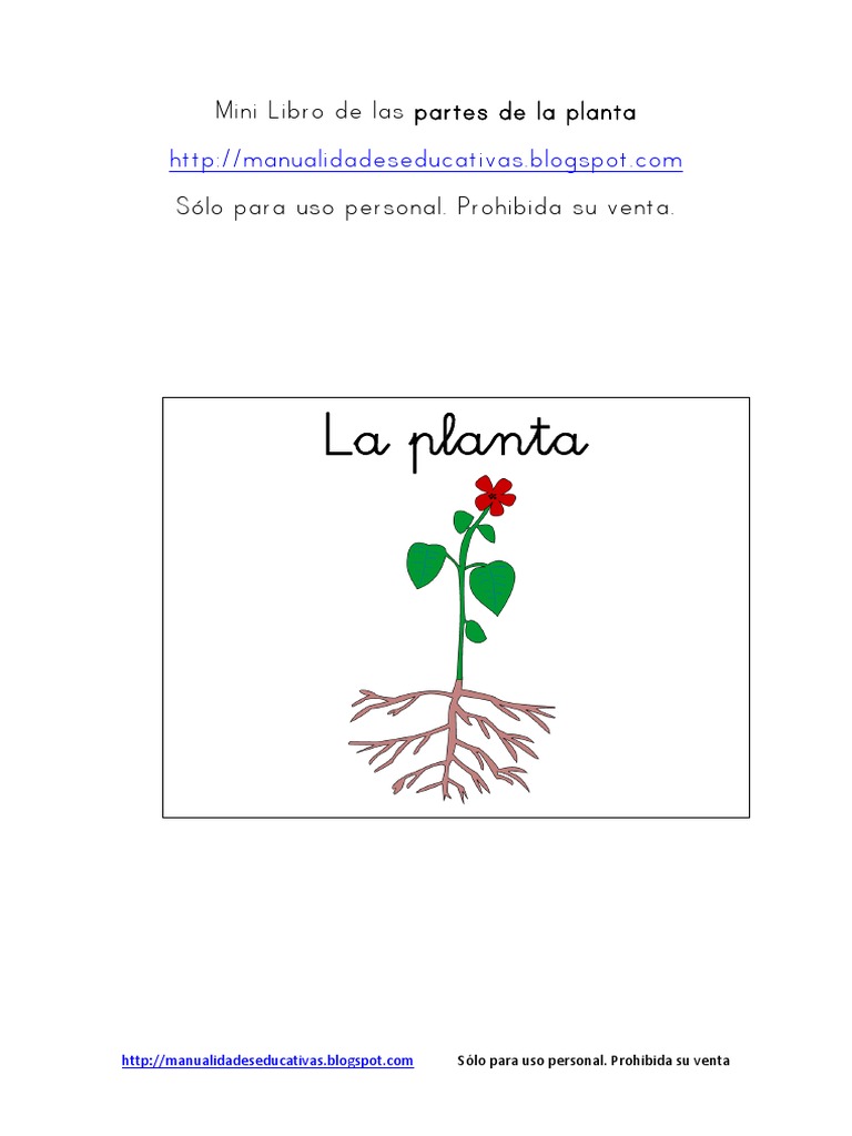 Mini Libro de Las Partes de La Planta Manualidadeseducativas