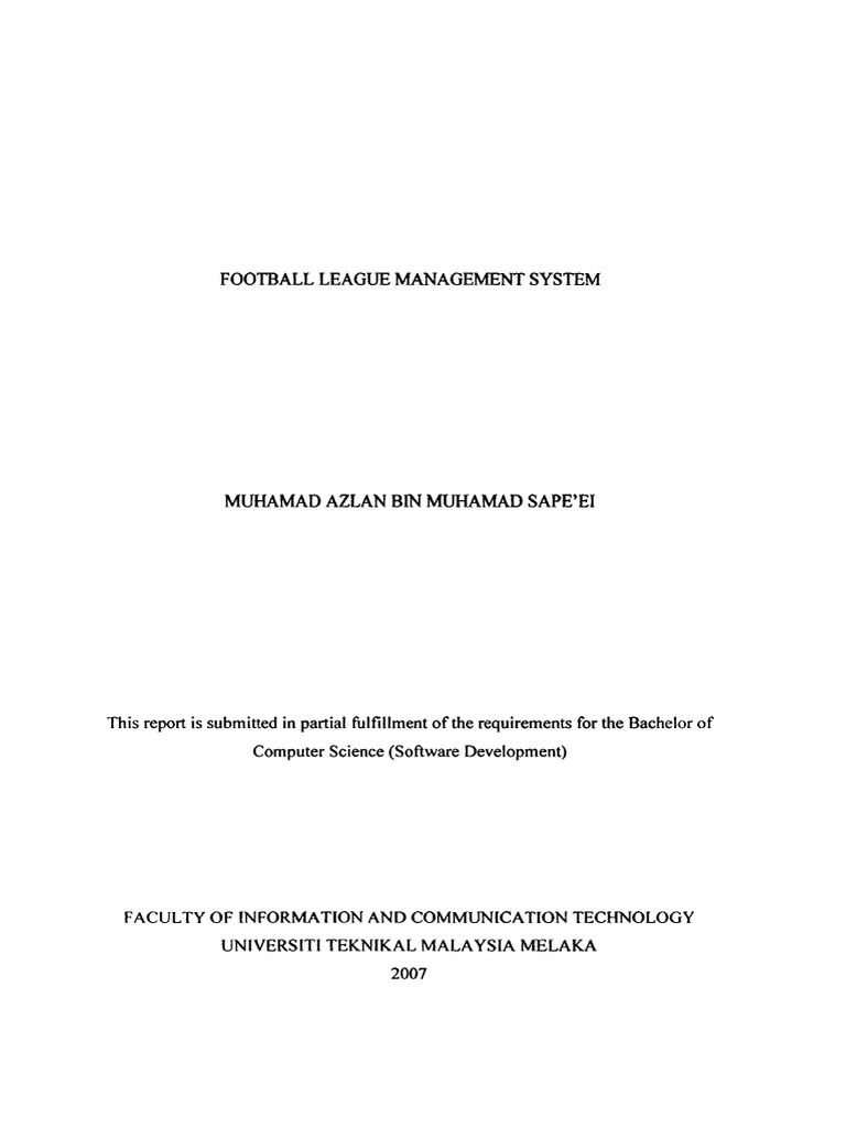 Football League Management System Overview | PDF | Software Development ...