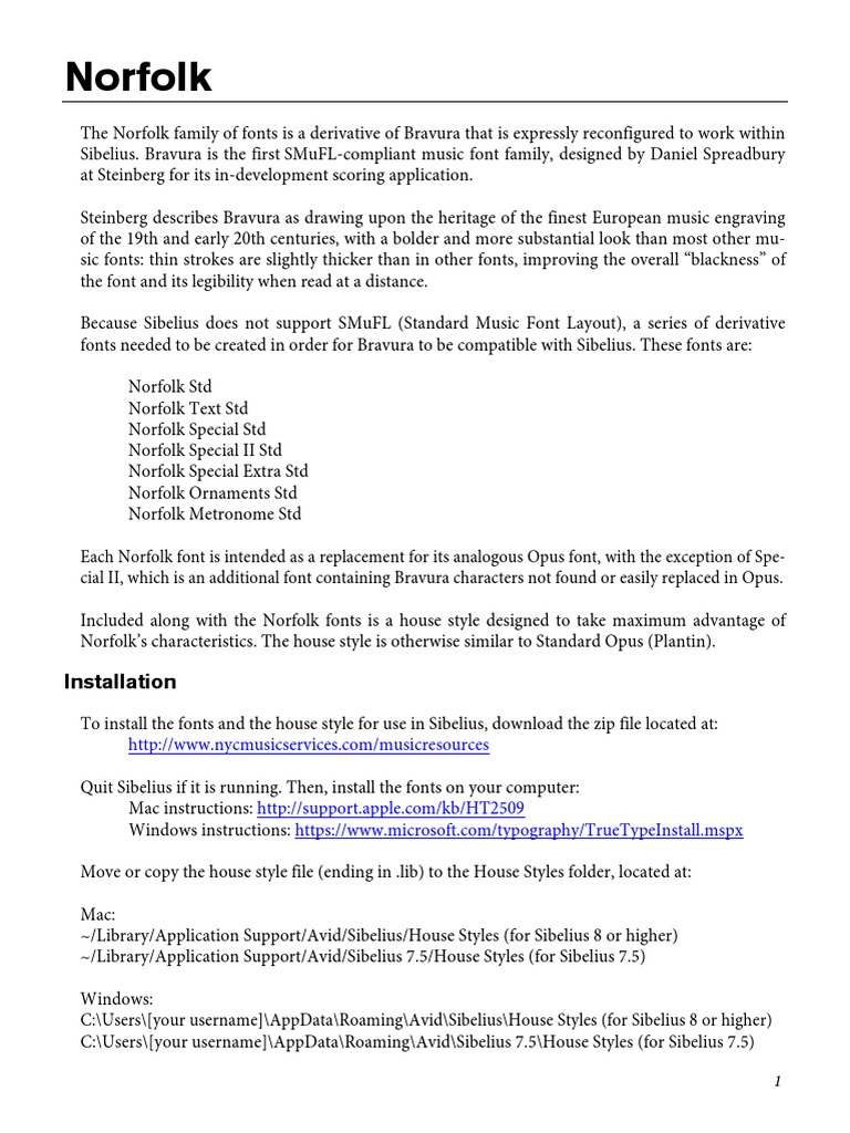 Norfolk Documentation | PDF | Typefaces | Computer File