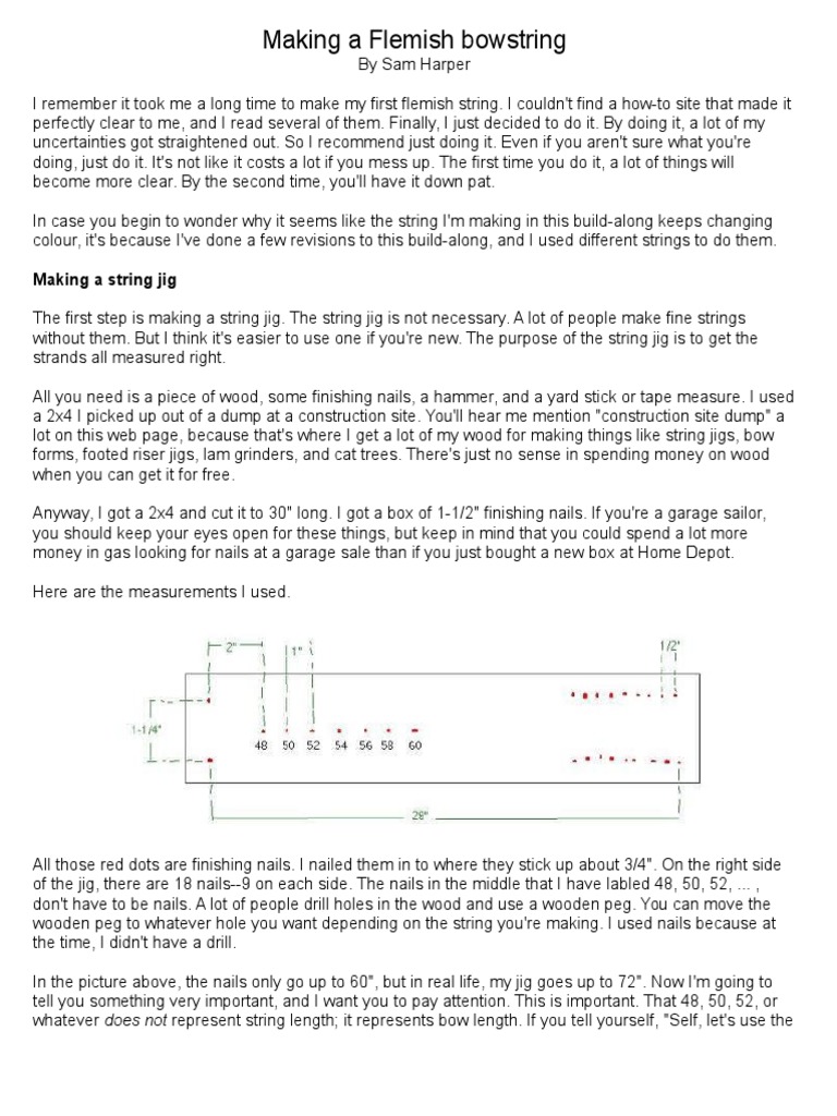 Making A Flemish Bowstring | PDF | Bow And Arrow | Archery