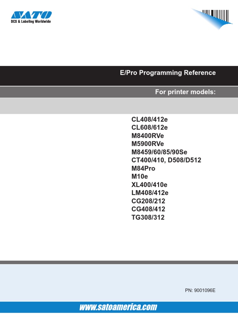 Sato E Pro Programming Reference Pdf Media Technology Encodings 