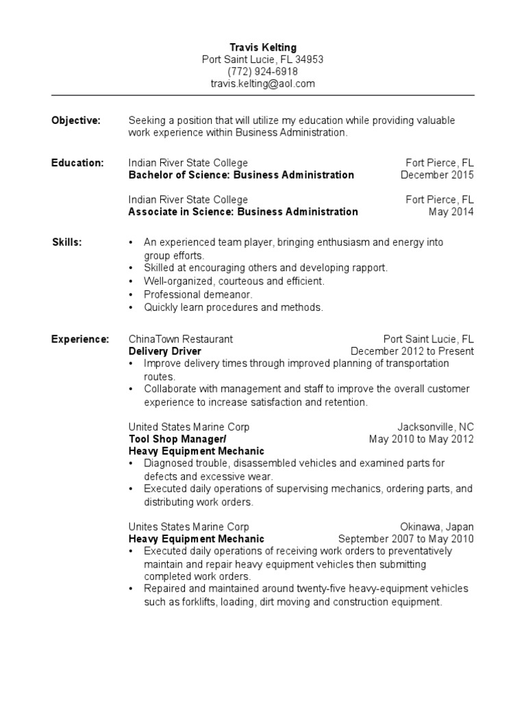 Travis Kelting Resume 2015 | PDF