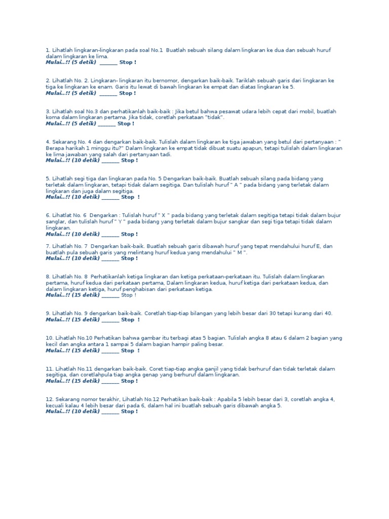 Army Alpha Test | PDF | Metode & Bahan Ajar