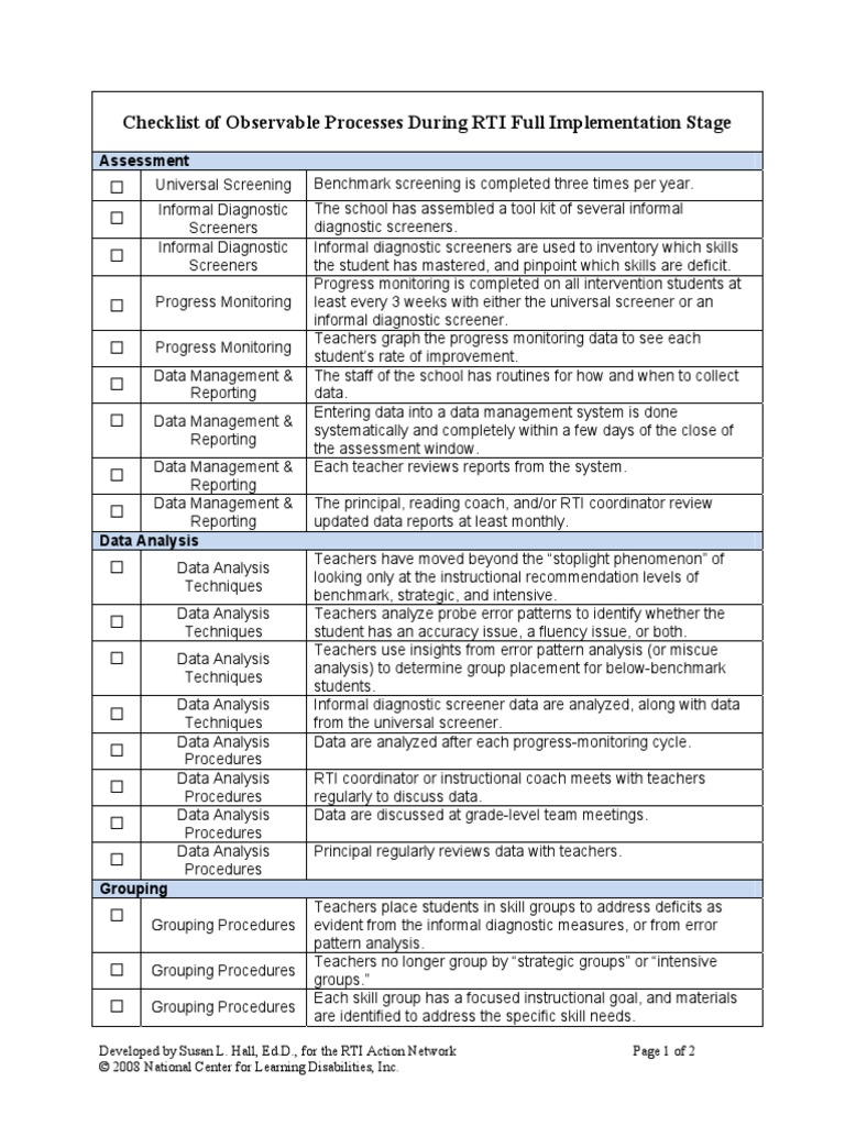 Hall Checklist | PDF | Data Analysis | Data