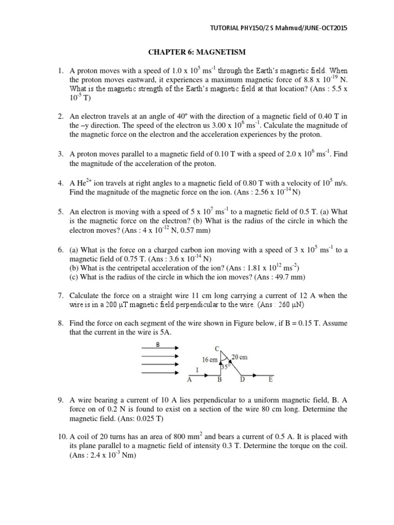 Tutorial Chapter 6 | PDF | Electron | Acceleration