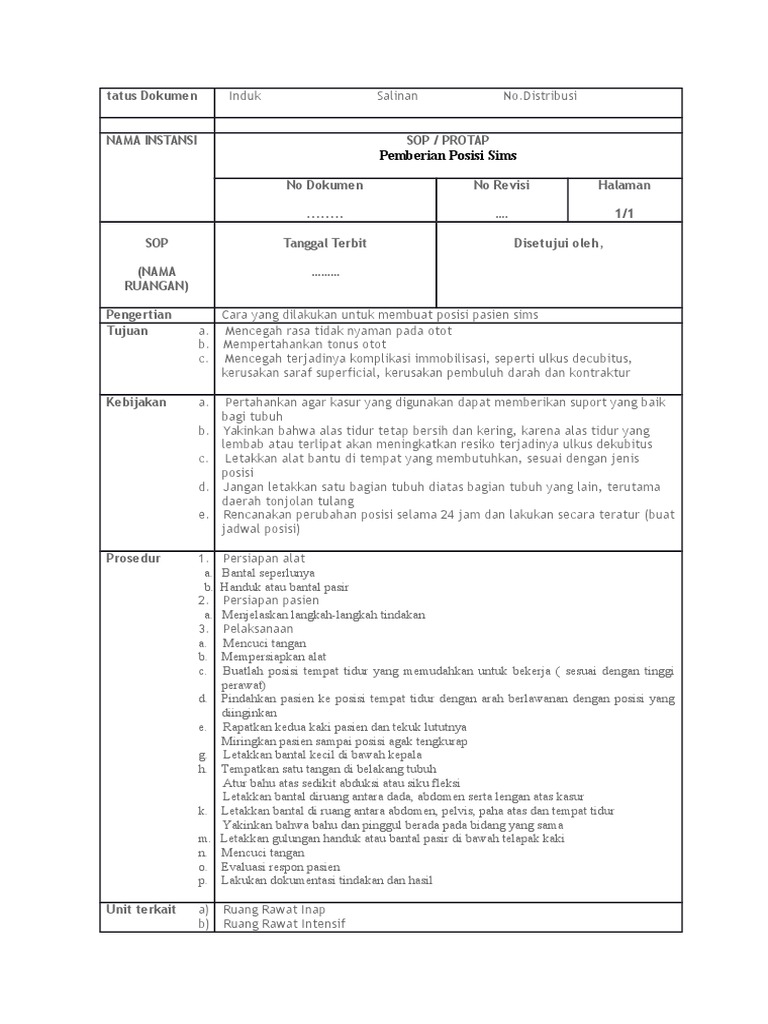 Sop Posisi Sim | PDF