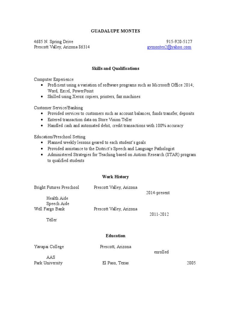 Guadalupes New Resume | PDF