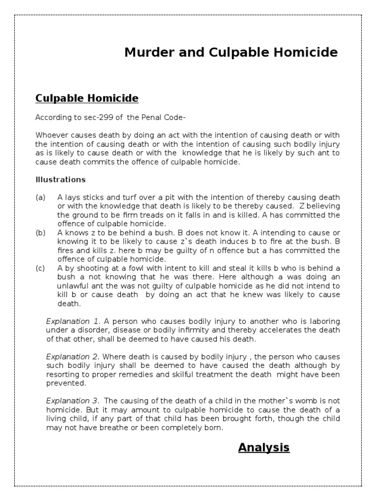 Murder & Culpable Homicide | PDF | Manslaughter | Murder