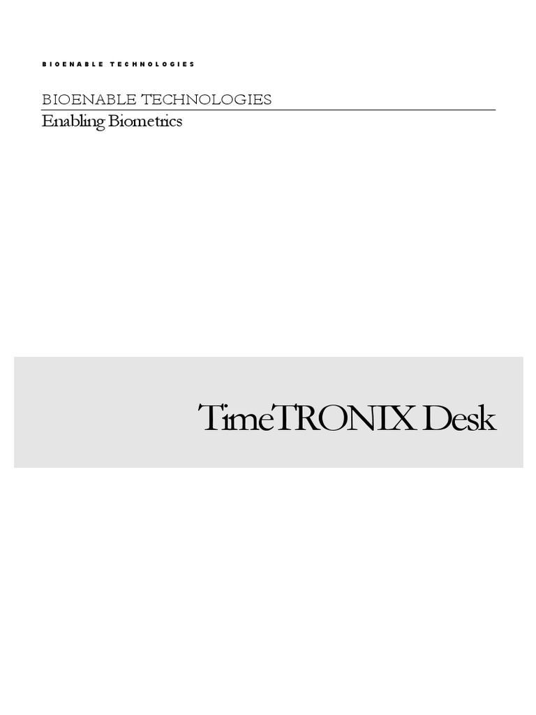 Timetronixdesk User Guide Ver1.21 | PDF | Computing | Business