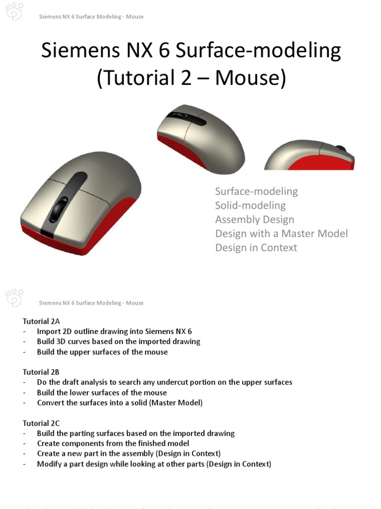 Siemens NX 6 Surface-Modeling (Tutorial 2 - Mouse) | PDF | Double Click ...