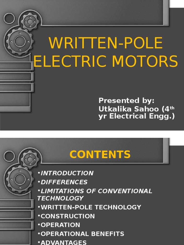 Written Pole Tewritten-Pole-Technology | PDF | Electric Motor ...