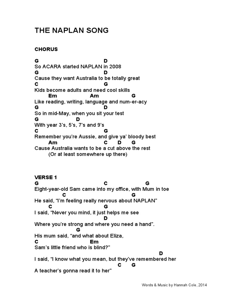 The NAPLAN Song: A Musical Overview | PDF