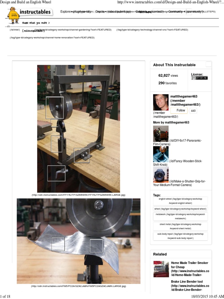 Design and Build An English Wheel | PDF | Sheet Metal | Pipe (Fluid ...