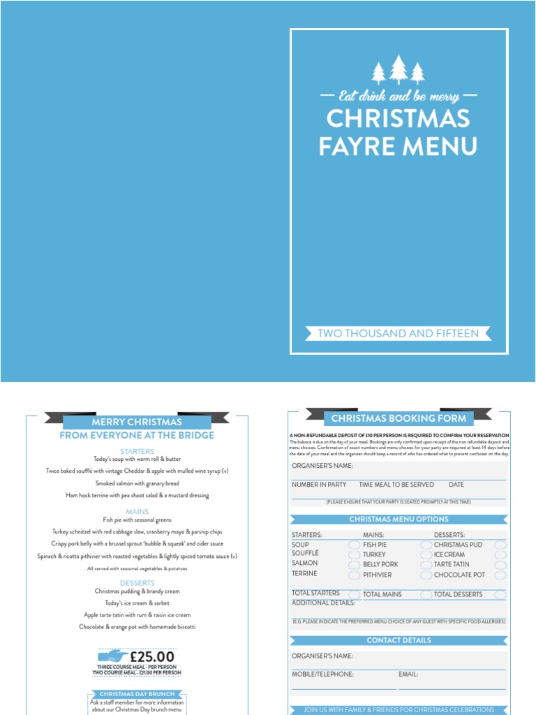 Bridge Christmas Menu | PDF
