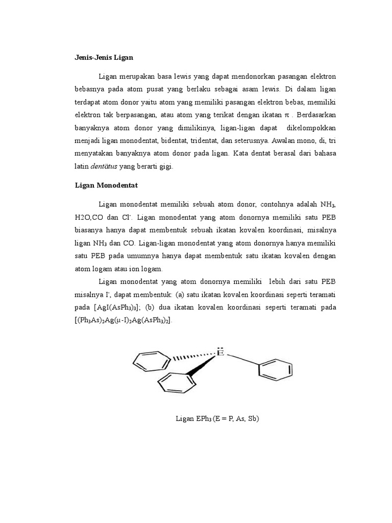 Jenis dan Contoh Ligan dalam Kimia | PDF