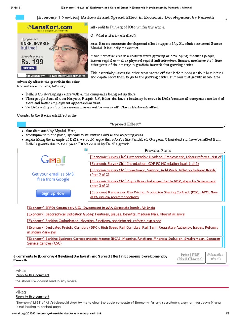 (Economy 4 Newbies) Backwash and Spread Effect in Economic Development ...
