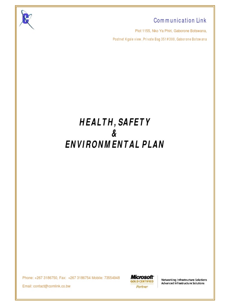 Communication Link HSE Plan | PDF | Emergency | Risk