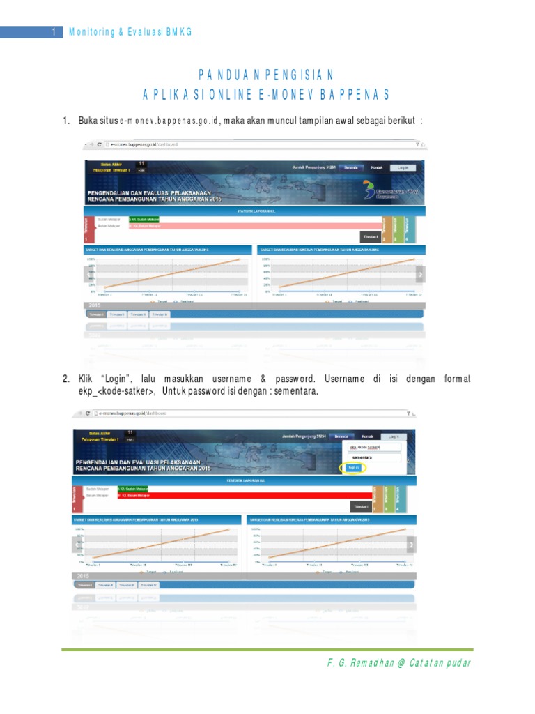 Panduan Pengisian E-Monev Bappenas 2025 | PDF