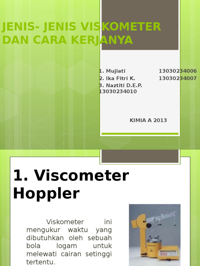 Jenis Jenis Viskometer Fix | PDF