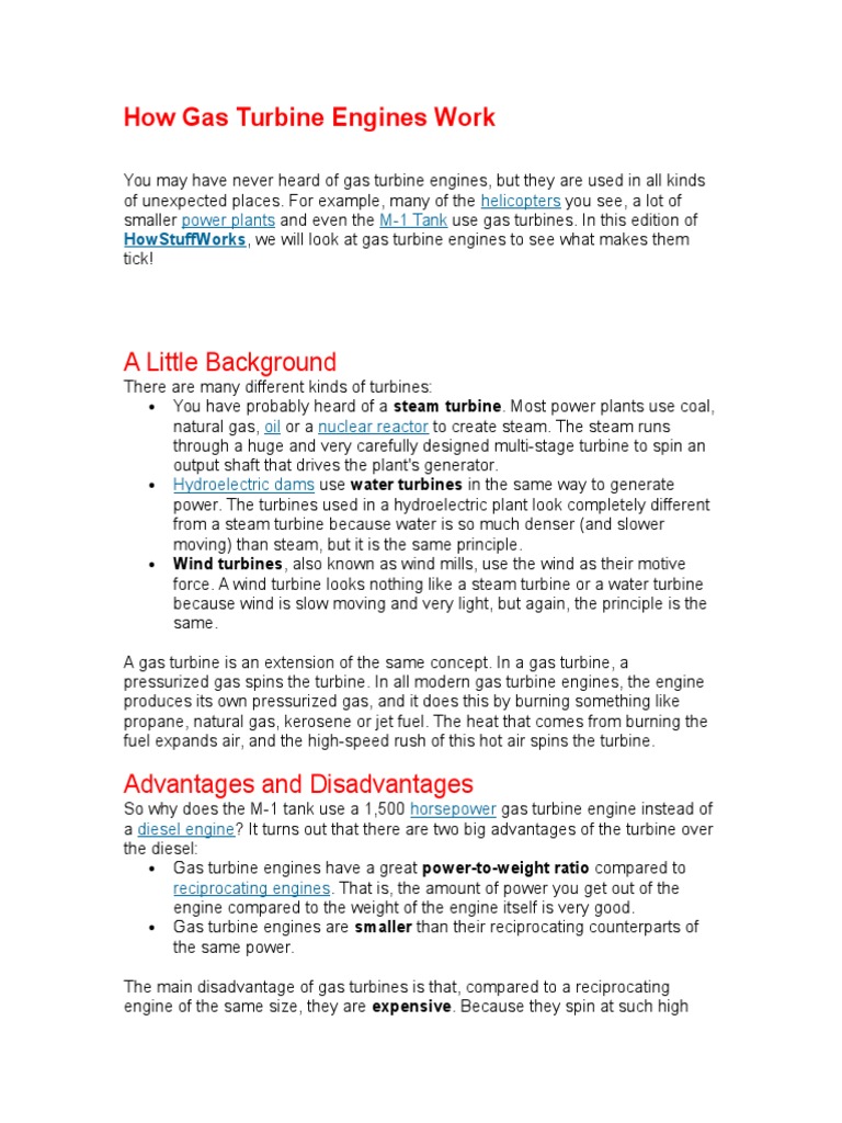 Understanding Gas Turbine Engines: A Detailed Explanation of How They ...