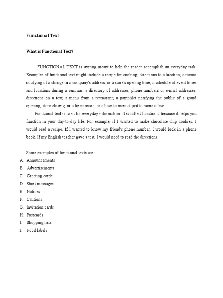 Functional Functional Text | PDF | Memorandum | Advertising
