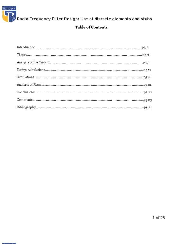 Radio Frequency Filter Design: VHF Bandpass Filter Using Discrete ...