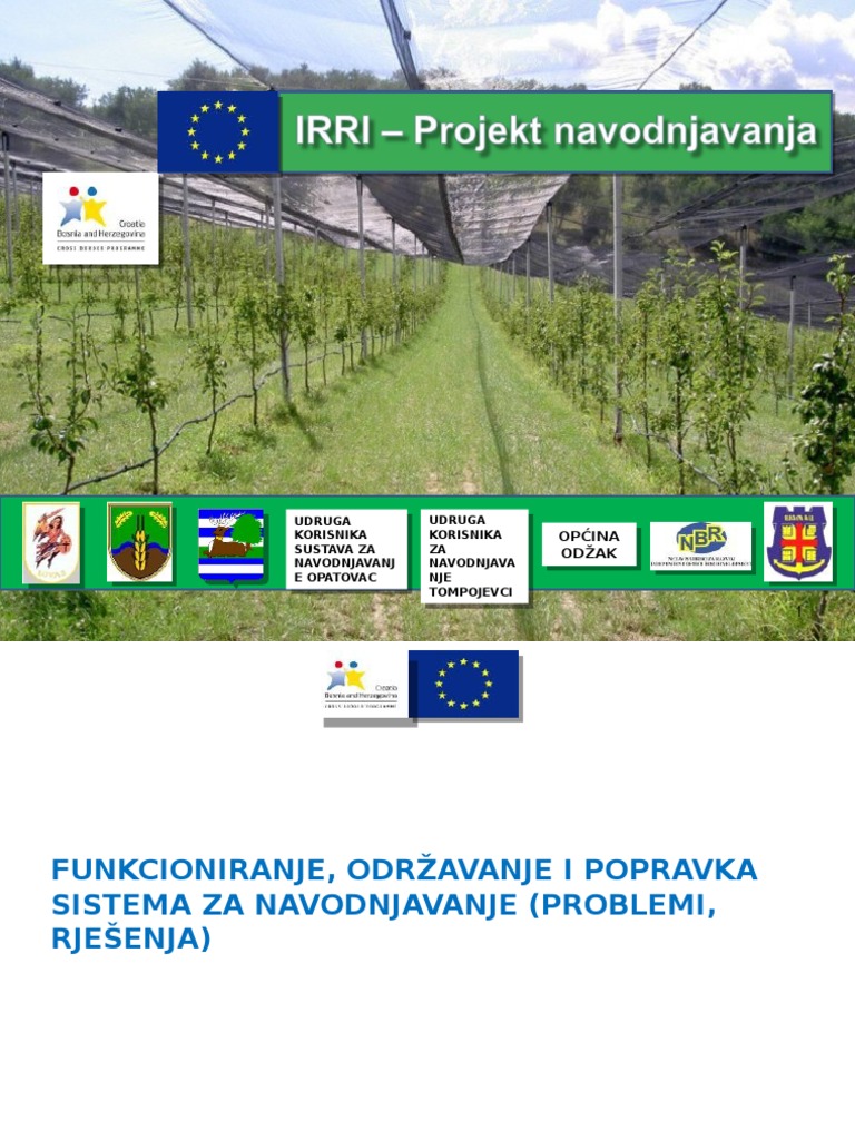 Funkcioniranje, Odrzavanje I Popravka Sistema Za Navodnjavanje | PDF