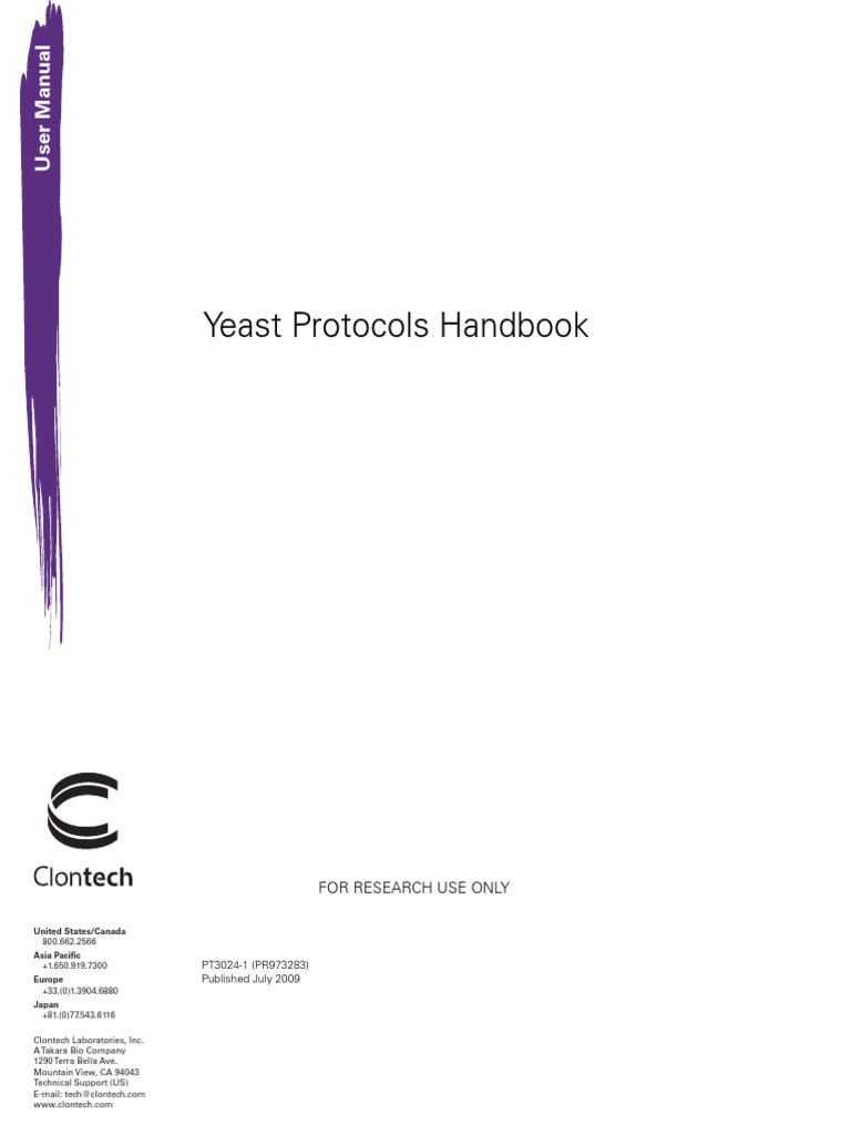 Yeast Protocols Handbook Pdf Promoter Genetics Regulation Of