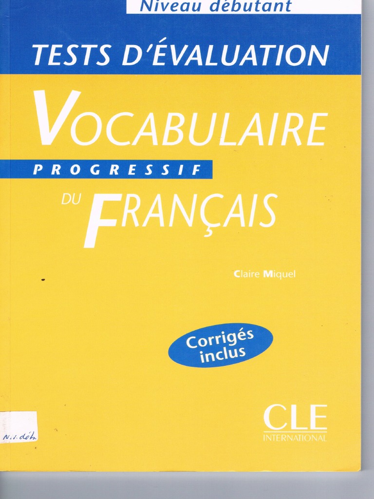 Vocabulaire Progressif Tests A1 | PDF