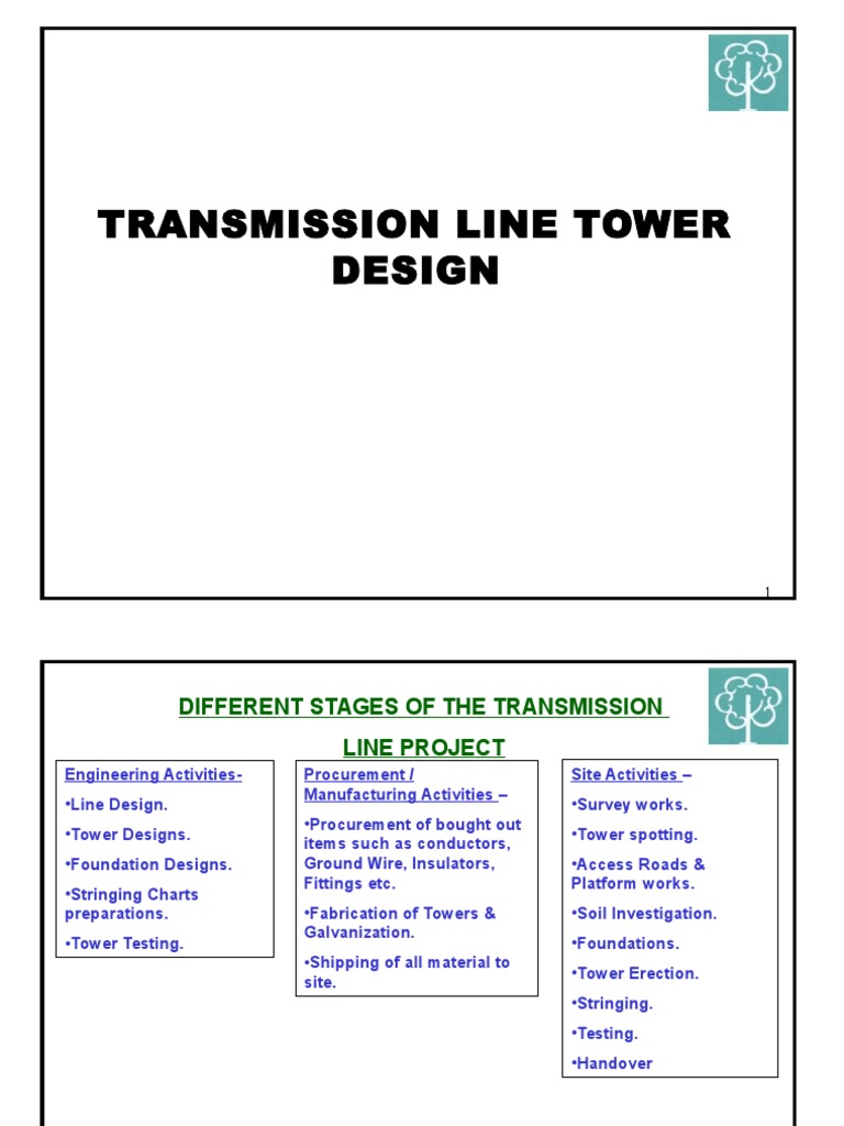 Transmission Line Tower Design | PDF | Foundation (Engineering ...