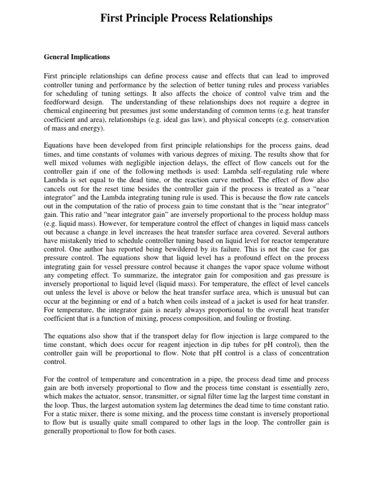 First Principle Process Relationships | PDF | Gases | Heat Transfer