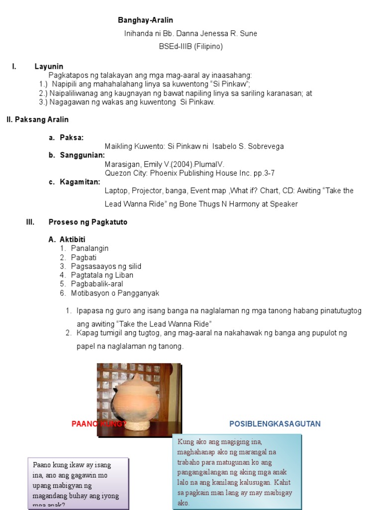 BanghayAralin (Si Pinkaw) | PDF