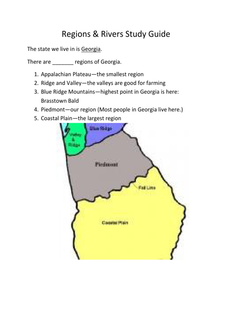 Georgia Regions and Rivers Guide | PDF