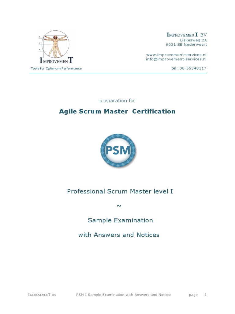 Scrum Master Exam - Sample Questions | PDF | Scrum (Software ...