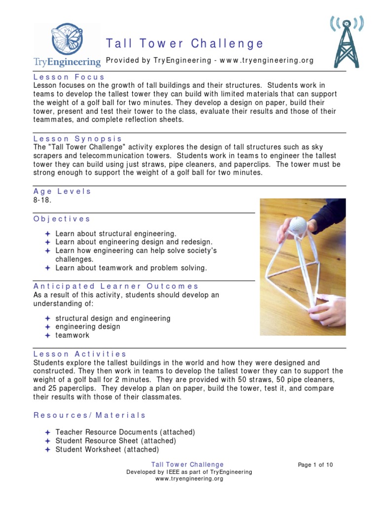 Tower PDF | PDF | Science Education | Engineering Design Process