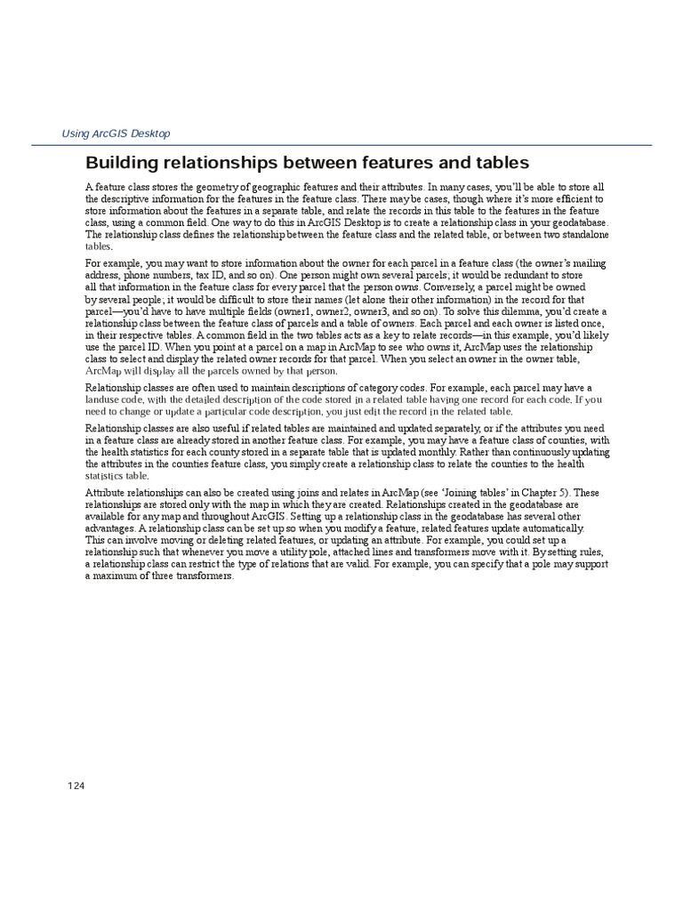 Relating Features and Attribute Tables Through Relationship Classes ...