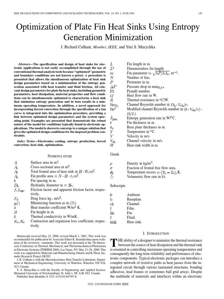 Optimization Heat Sink | PDF | Heat Transfer | Mathematical Optimization