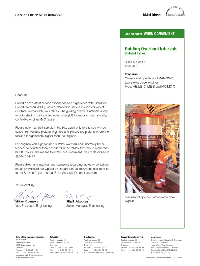 Guidance on Overhauling Intervals and Expected Service Life for MAN B&W ...