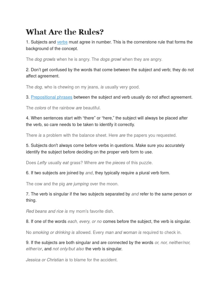 20 Essential Rules of Concord | PDF | Grammatical Number | Plural