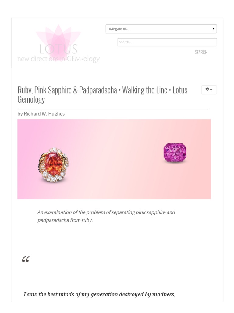Ruby, Pink Sapphire & Padparadscha - Walking The Line - Lotus Gemology ...