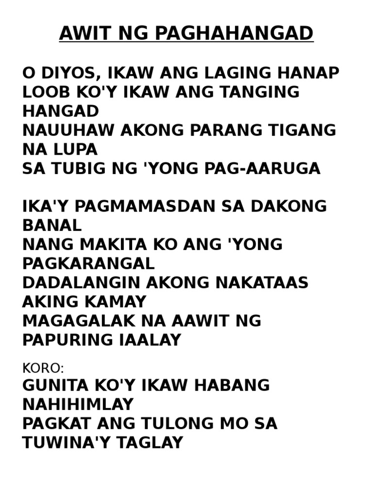 Awit NG Paghahangad | PDF