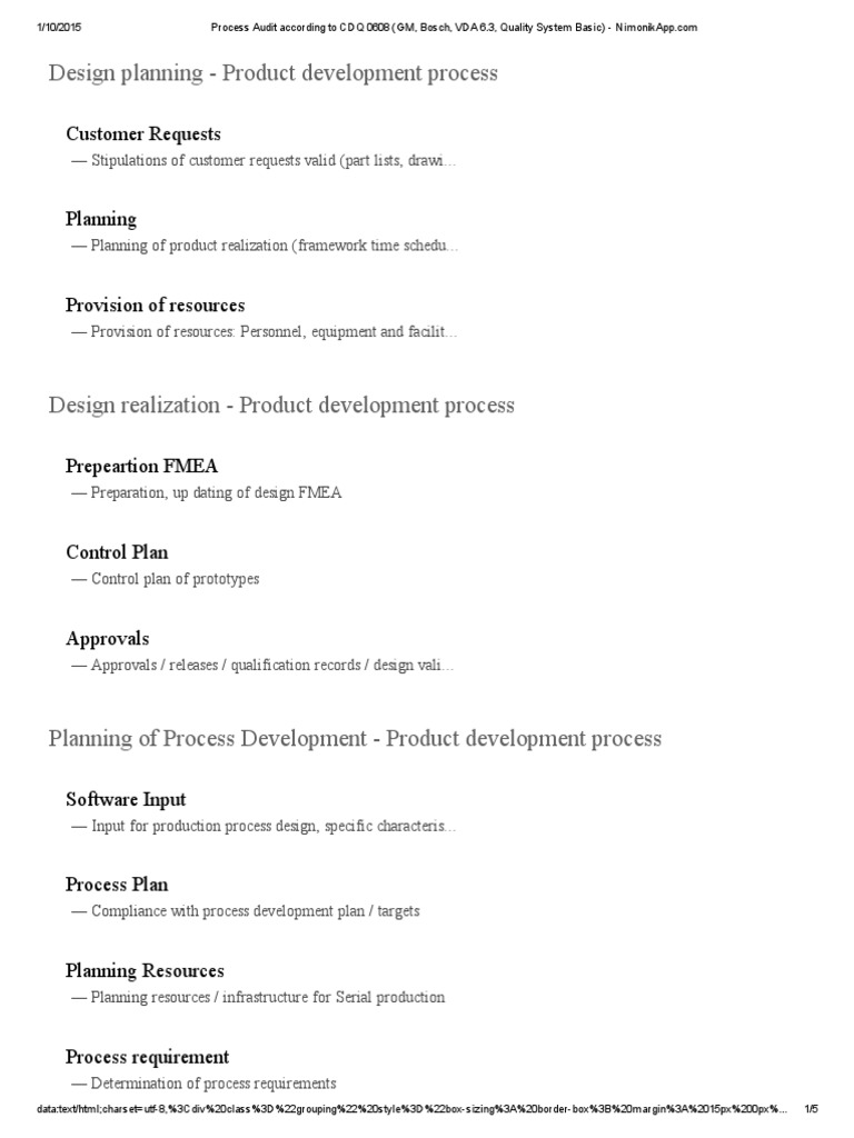 VDA 6.3 Process Audit Overview | PDF | Quality Assurance | Audit