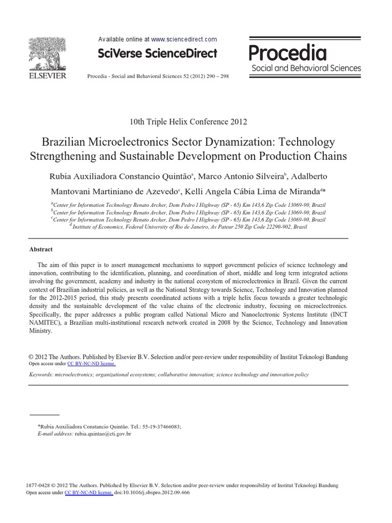 Brazilian Microelectronics Sector Dynamization: Technology ...